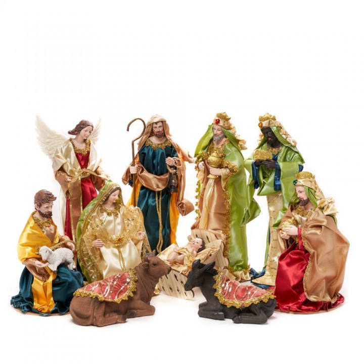 www.yeraya.com - Patung Set Natal Premium Fabric 40cm - Warna Warni