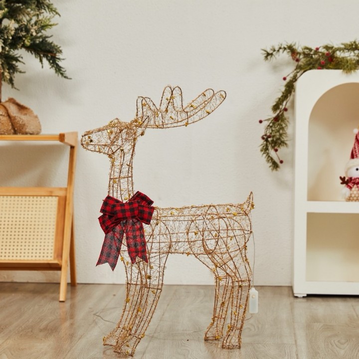 www.yeraya.com - Pajangan Natal Rusa Kawat Lampu Warm White - Bintang ...