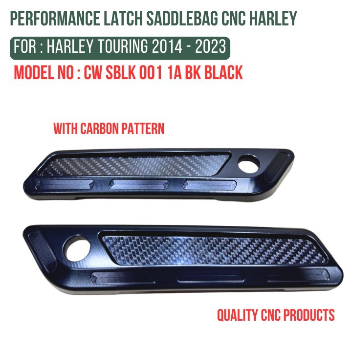 Budung Cycles - LATCH SADDDLEBAG CNC HARLEY TOURING 2014-2023 CW SBLK ...