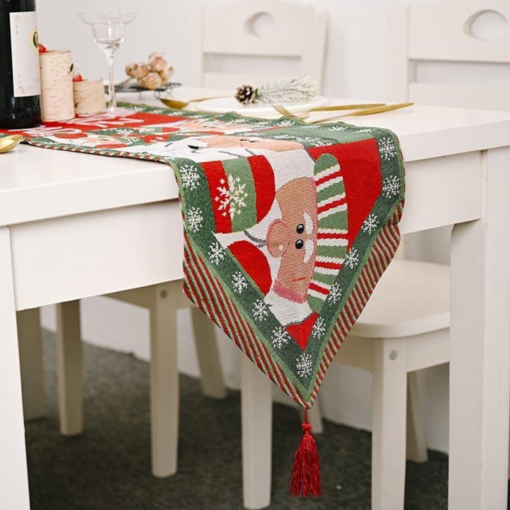 www.yeraya.com - Table Runner Natal (Taplak Meja Natal) 180cm / Santa Hijau