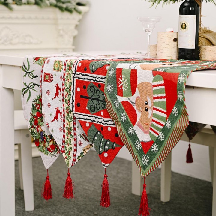 www.yeraya.com - Table Runner Natal (Taplak Meja Natal) 180cm / Santa Hijau