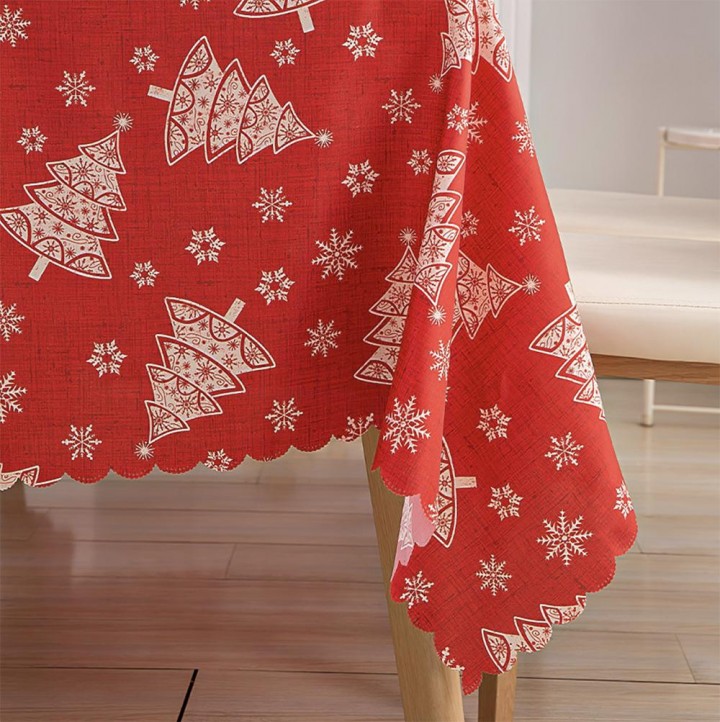www.yeraya.com - Taplak Meja Natal 120 x 150cm / Pohon Natal Coklat