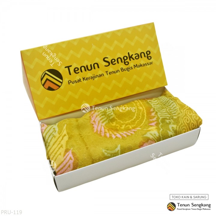 Tenun Sengkang - Kain Tenun Dobby Batik Kuning Gold PRU-119