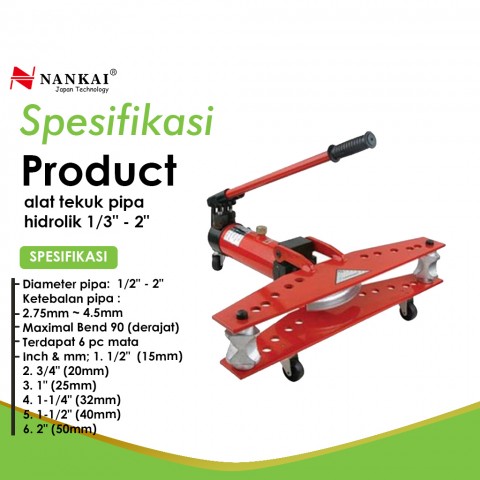 Nankai Tools - ALAT TEKUK PIPA HIDROLIK 1/2" - 2"