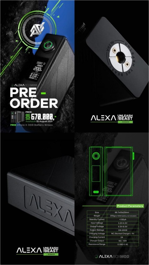 VAPEOI - Authentic INHALE Alexa Box Mod