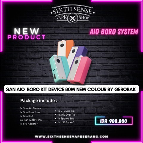 Sixthsensevape - San Aio Boro Kit New Colour 80W By Gerobak