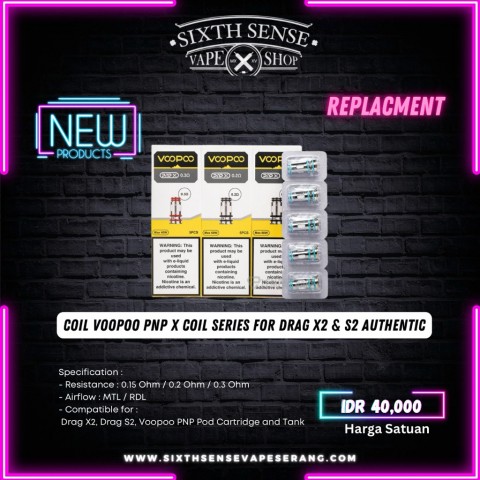 Sixthsensevape - Coil Voopoo Pnp X Coil Series For Drag S2 X2 Authentic