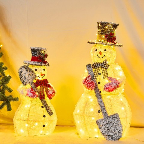 www.yeraya.com - Pajangan Natal Snowman Besar Kawat Lampu Warm White ...