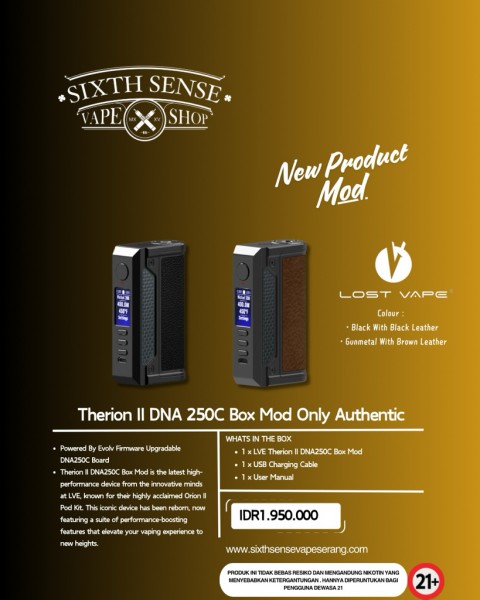 Sixthsensevape - Therion II DNA 250C Box Mod Authentic By Lostvape