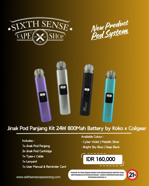 Sixthsensevape - Jinak Pod Panjang Kit 24W 800Mah By Koko x Coilgear