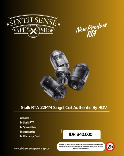 Sixthsensevape - Stalk RTA 22MM Singel Coil Authentic By Rov