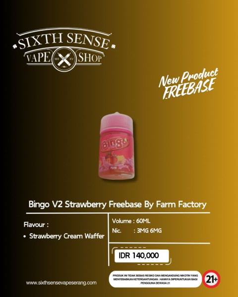 Sixthsensevape - Bingo V2 Strawberry Wafer FB 60ML By Farm Factory