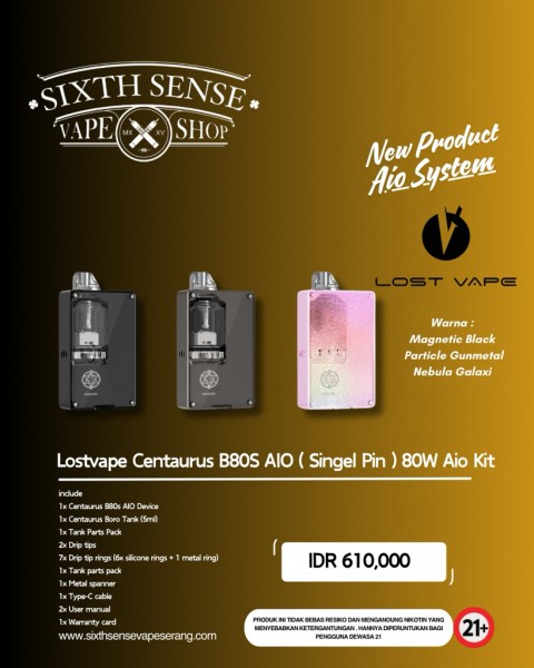 Sixthsensevape - Centaurus B80S Aio Singel Pin Aio Kit By Lostvape