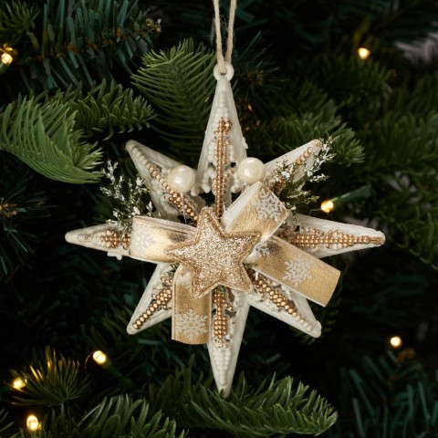 www.yeraya.com - Hiasan Pohon Natal Vintage Bintang Celestial Gold